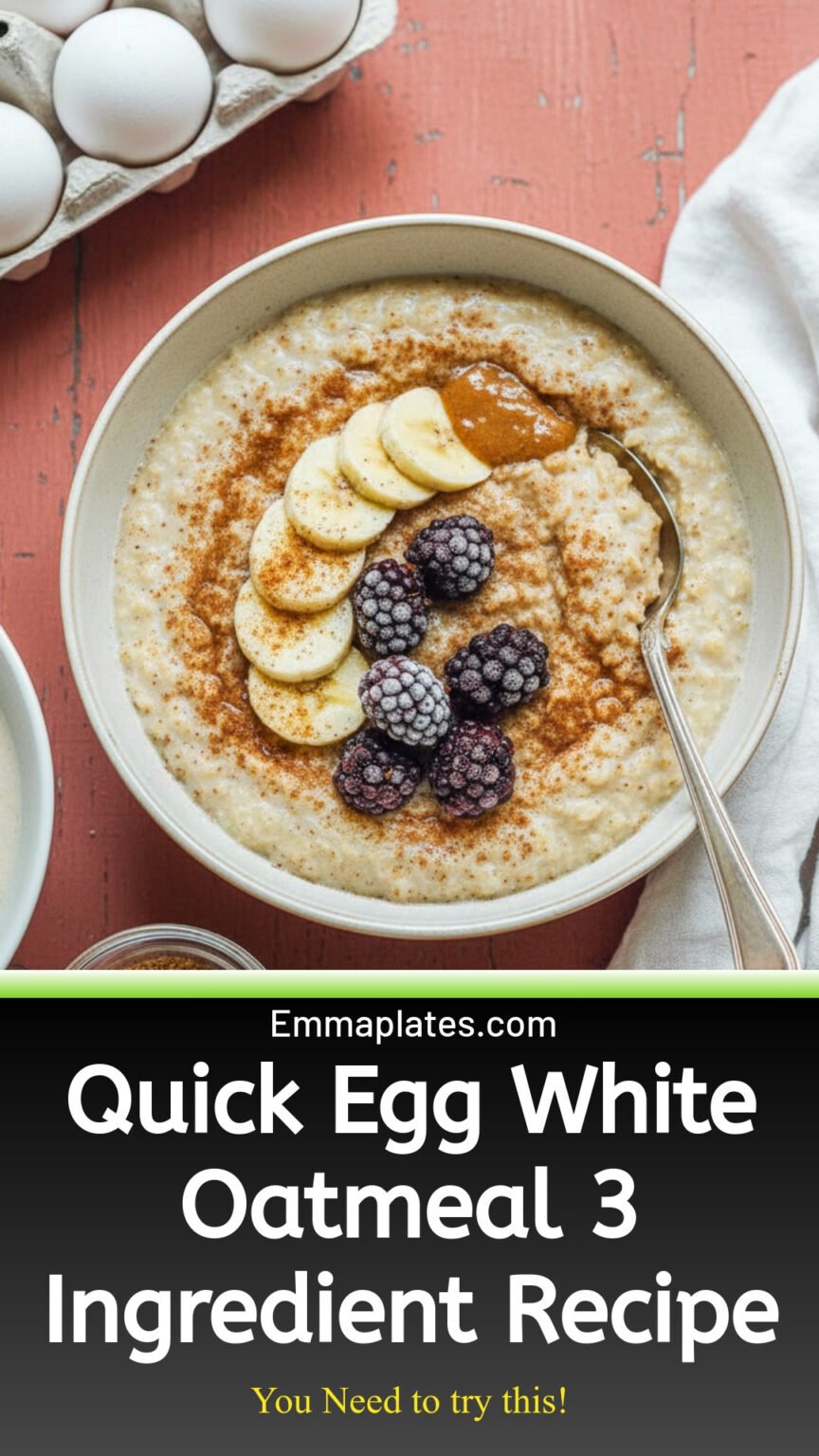 Quick Egg White Oatmeal 3 Ingredient Recipe – Emma Plates